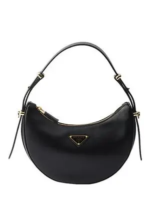 Prada Arqué Mini Leather Shoulder Bag - Black