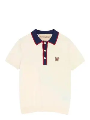 Valentino Garavani Logo-patch Polo Shirt - Neutrals