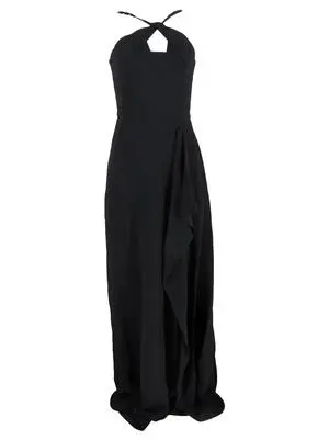 Roland Mouret Embellished-strap Maxi Dress - Black