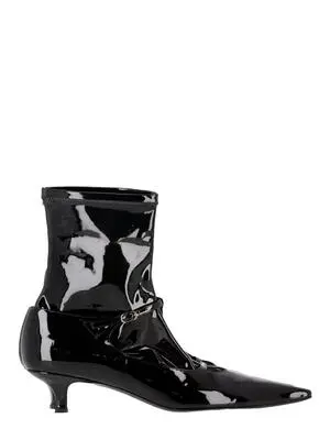 THE ROW Cyd Buckle Ankle Boots - Black