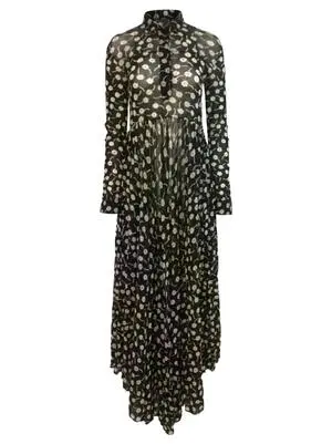 JIL SANDER Floral Print Shirt Dress - Black