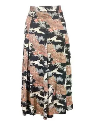 Co Printed Silk Skirt - Brown