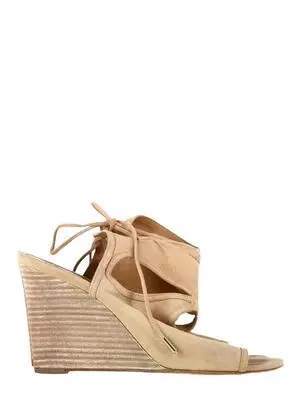 AQUAZZURA Cut-out Tie Wedge Sandals - Neutrals
