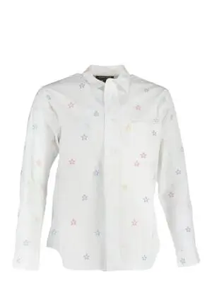 Comme Des Garçons Star-print Long-sleeve Shirt - White