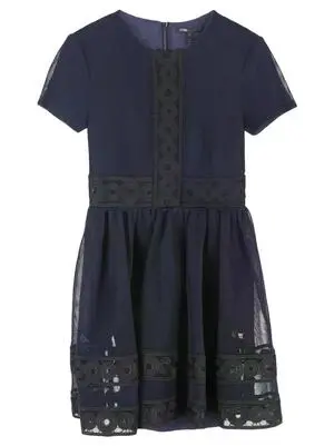 Maje Lace-trimmed Mini Dress - Blue