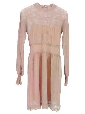 Dior Knitted Long-sleeve Dress - Pink