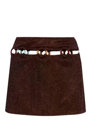 Oseree Mini Skirt With Cut-out Detail - Brown