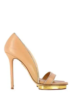 CHARLOTTE OLYMPIA Christine Metallic-trim Sandals - Neutrals