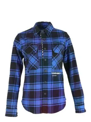 Off-White Checked Button-down Shirt - Blue