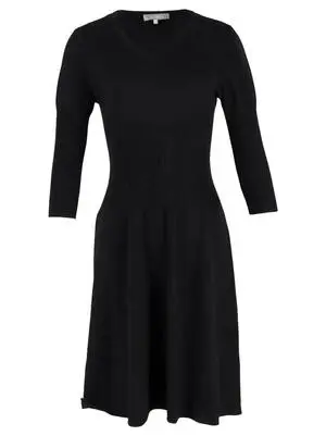 Max Mara V-neck Midi Dress - Black