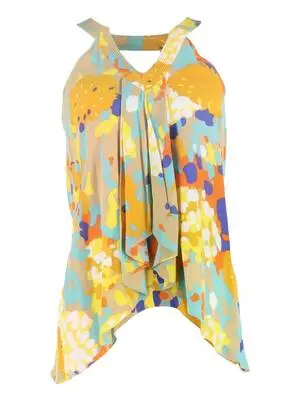 Diane Von Furstenberg Printed V-neck Sleeveless Top - Neutrals