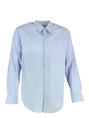 Giorgio Armani Check-print Long-sleeve Shirt - Blue