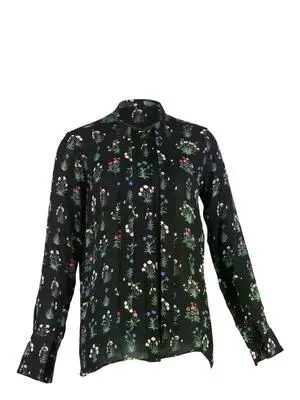 Valentino Garavani Floral-print Silk Blouse - Black