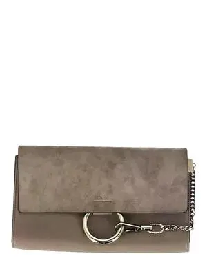 Chloé Leather Chain Clutch - Neutrals