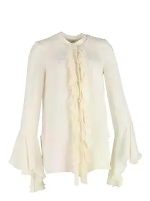 KHAITE Ruffled Silk Shirt