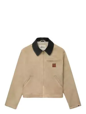 A BATHING APE Collared Logo-patch Jacket - Neutrals
