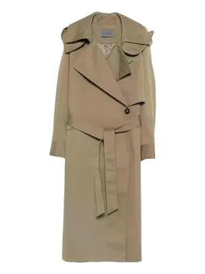 LIBERADD Belted Trench Coat - Green