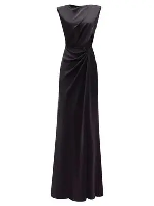 GEMY MAALOUF Cut-out Draped Maxi Dress - Black