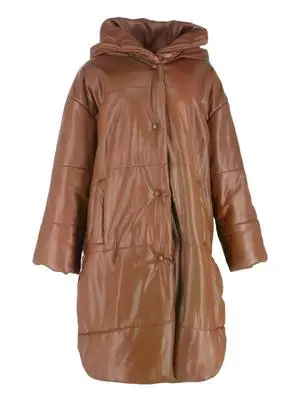 Nanushka Long Puffer Coat - Brown