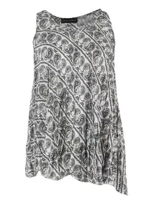 Balmain Paisley-print Asymmetric Top - White