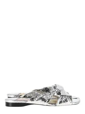 JIMMY CHOO Narisa Knotted Square Sandals - Silver