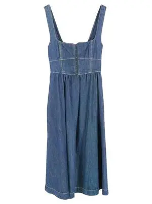 REFORMATION Sleeveless Denim Midi Dress - Blue