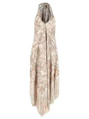 Cult Gaia Ali Fringe Maxi Dress - Neutrals