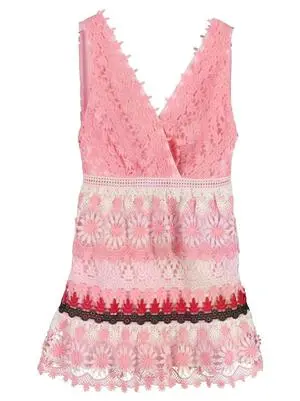 SELF-PORTRAIT Floral Lace Mini Dress - Pink