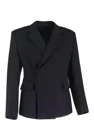 Prada Double-breasted Pocket Blazer - Black