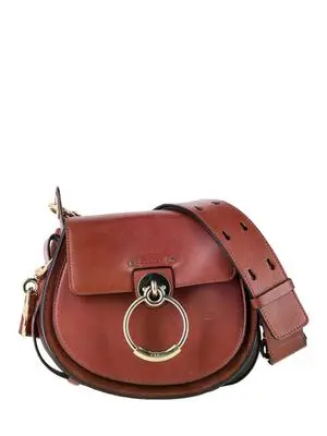 Chloé Small Tess Ring Leather Shoulder Bag - Brown