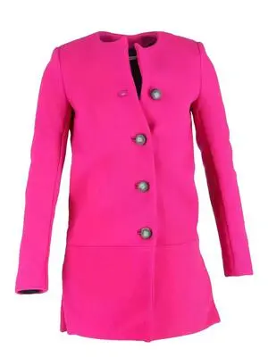 Balenciaga Single-breasted Wool Coat - Pink