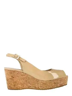 JIMMY CHOO Platform Slingback Wedge - Neutrals