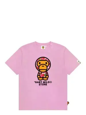 A BATHING APE Graphic Print Short-sleeve T-shirt - Pink