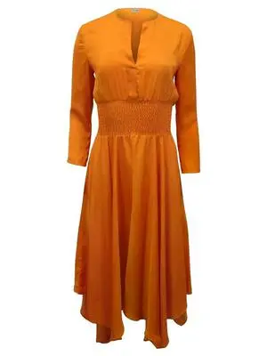 Maje Asymmetric-hem Midi Dress - Orange