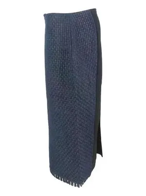 Roland Mouret Woven-effect Midi Skirt - Blue