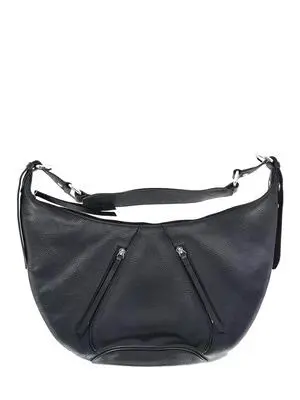 By Far Leather Zip Shoulder Bag - Black