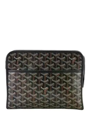 Goyard Jouvence Toiletry Pouch Coated Canvas Clutch - Black