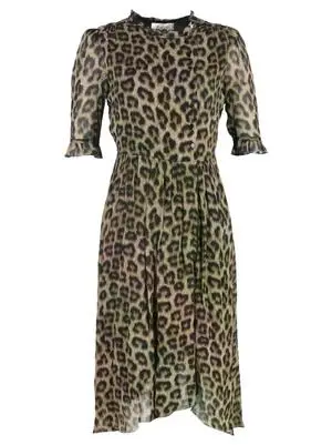 BA&SH Leopard-Print Midi Dress