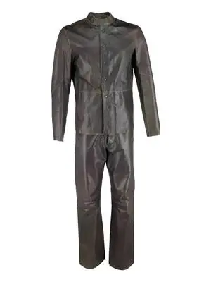 Giorgio Armani Leather Two-piece Suit - Brown