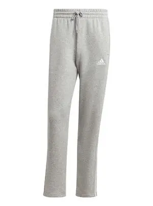 Adidas Essentials 3stripes Open Hem Fleece Pants - Medium Grey Heather