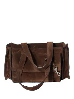 Miu Miu Utilitiare Suede Shopper - Dark Brown
