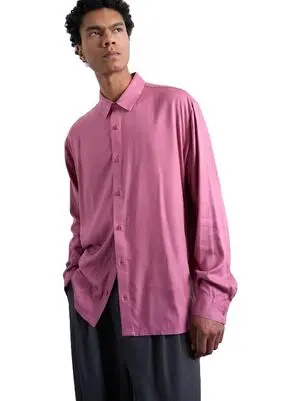 Topman Relaxed Fit Twill Button-up Shirt - Mauve