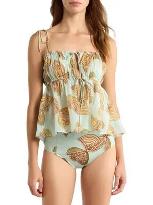 Ulla Johnson Tallulah Tie Strap Camisole - Water Blossoms