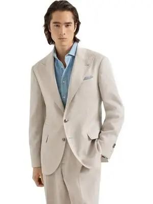 Brunello Cucinelli Blazer With Peak Lapel - Buff