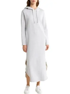 Frank & Eileen James Long Sleeve Hoodie Dress - Gray Melange
