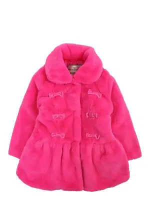 WIDGEON Faux Fur Coat With Bows - Hot Pink Puff