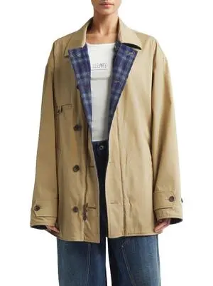 MAISON MARGIELA Reversible Relaxed-fit Coat - Beige/blue