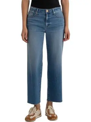Kut From The Kloth Raw Hem High Waist Ankle Wide Leg Jeans - Soaring