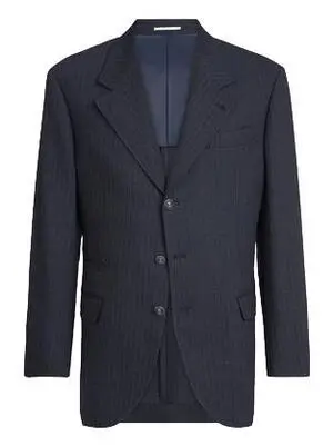 Brunello Cucinelli Chevron Blazer - Navy Blue