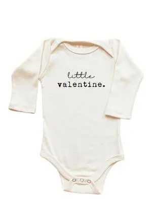 TENTH & PINE Little Valentine Organic Baby Bodysuit - Natural Black Lettering